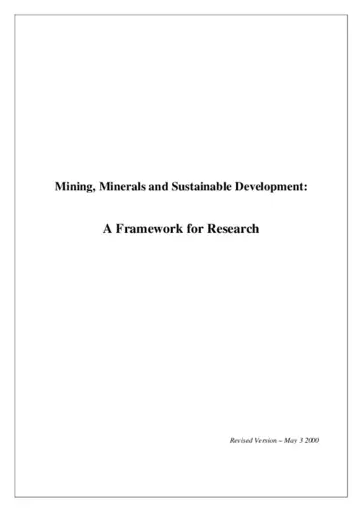 MMSD A Framework for Research Revised | IIED Publications Library