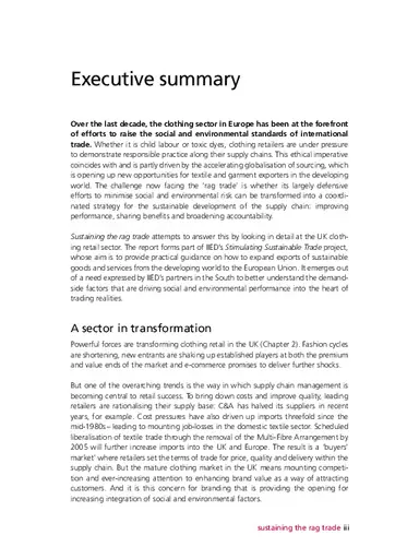 Executive summary - Clothing Sector | IIED Publications Library