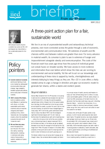 A three-point action plan for a fair, sustainable world | IIED ...