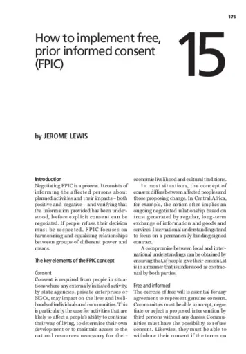 How to implement free, prior informed consent (FPIC) (PLA 65) | IIED ...