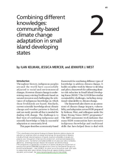 Combining different knowledges: community-based climate change ...