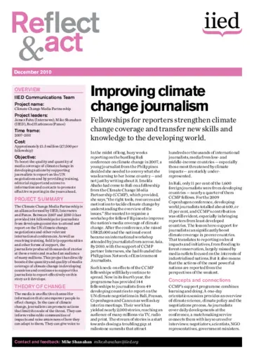 Improving climate change journalism | IIED Publications Library