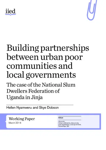 Building partnerships between urban poor communities and local ...