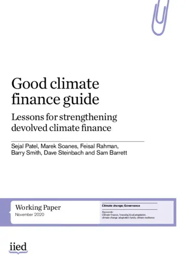 Good climate finance guide: lessons for strengthening devolved climate ...